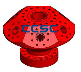 Red Performance Wellhead Frac Head , High Efficient Xmas Tree Wellhead